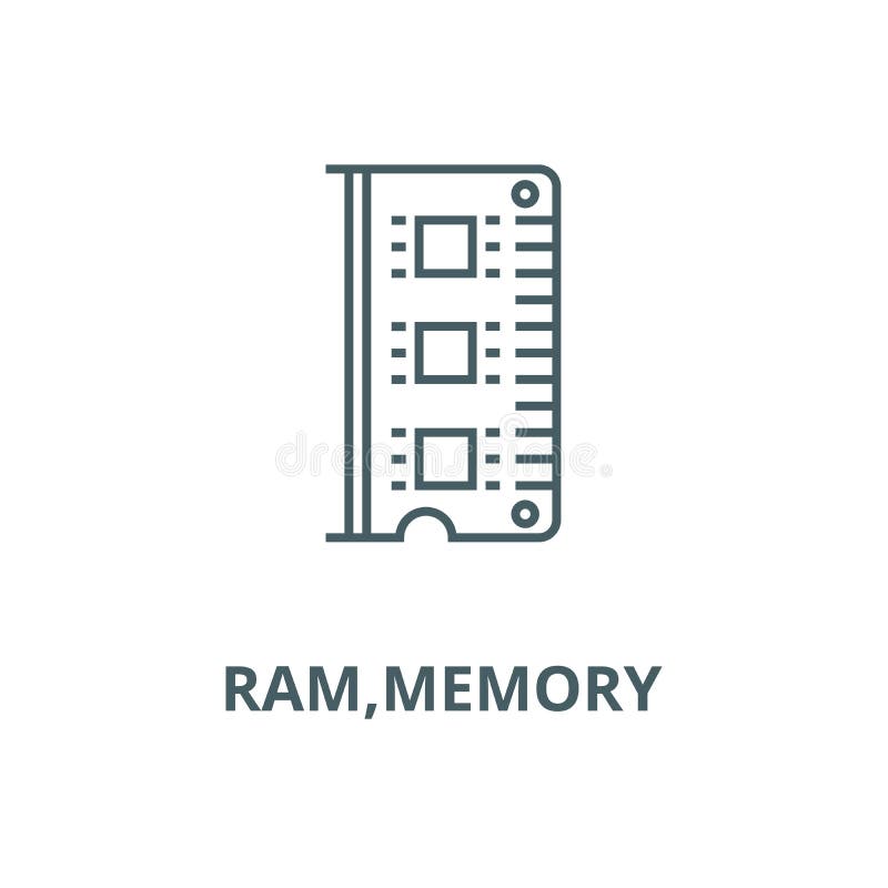 Ram,memory Vector Line Icon, Linear Concept, Outline Sign, Symbol Stock ...