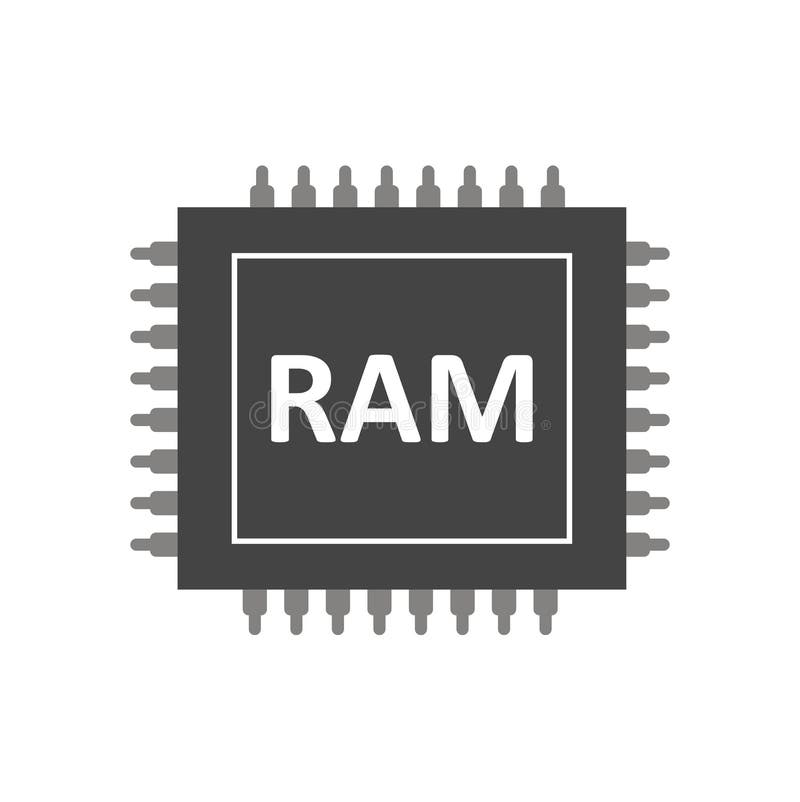 RAM Microchip Isolated on White Background. Random Access Memory Stock ...