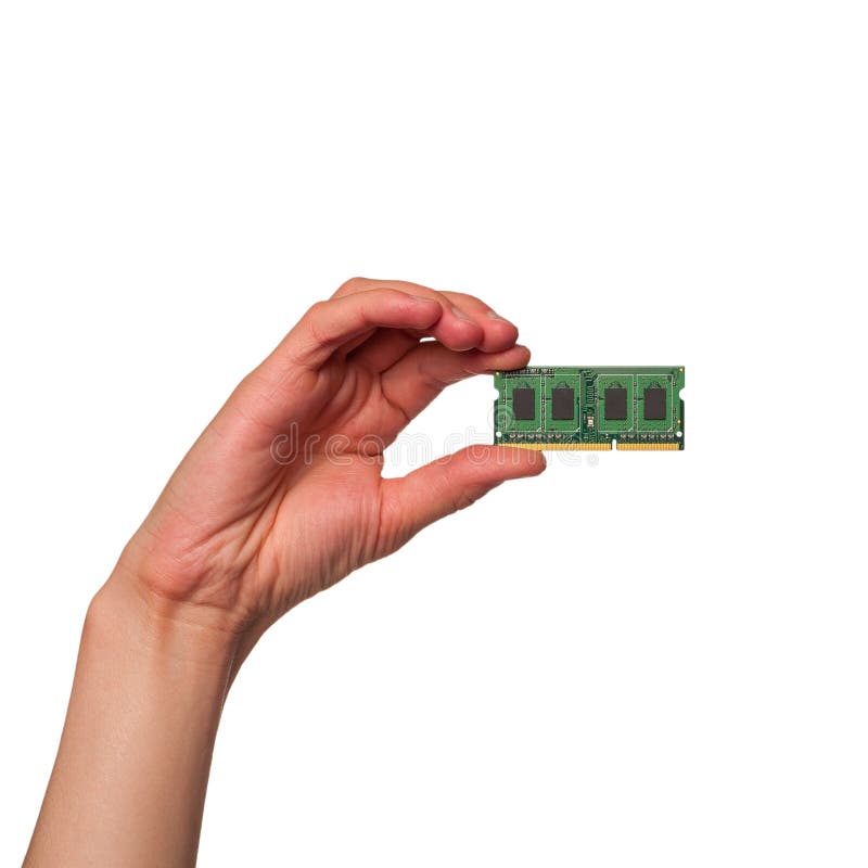 RAM Module in the Motherboard of a Computer, Laptop Holding in Hand ...