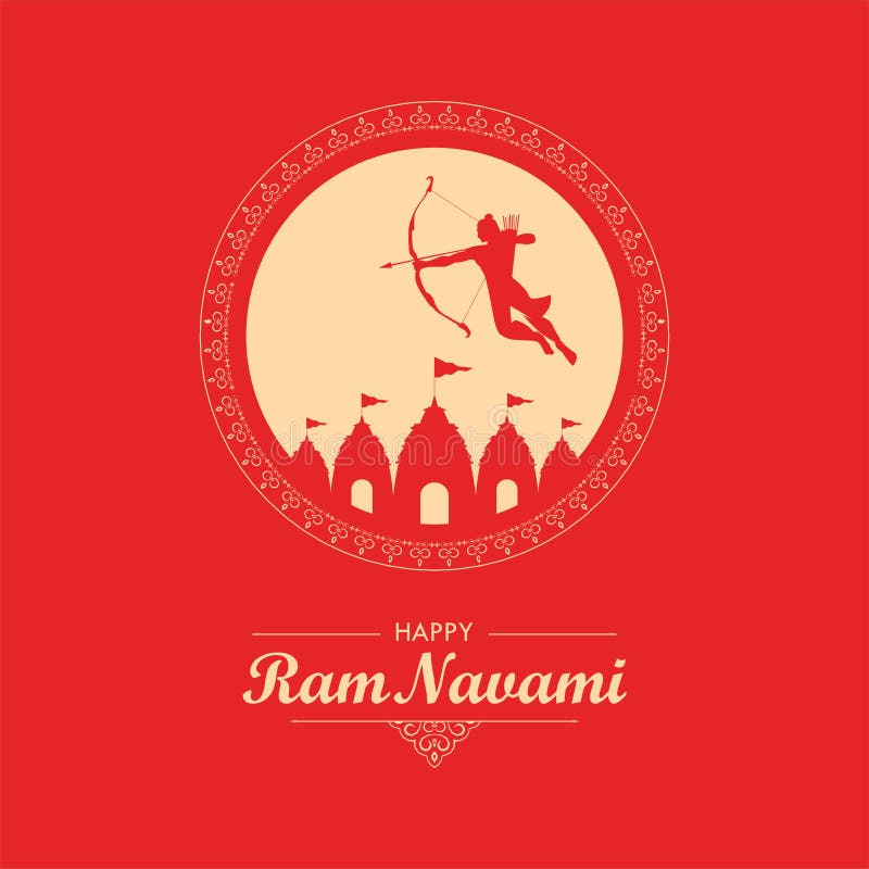 Ram Navami Poster Template on Blue Background Stock Vector ...