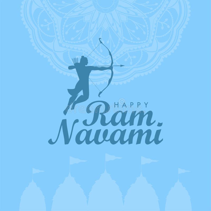 Ram Navami Poster Template on Blue Background Stock Vector ...