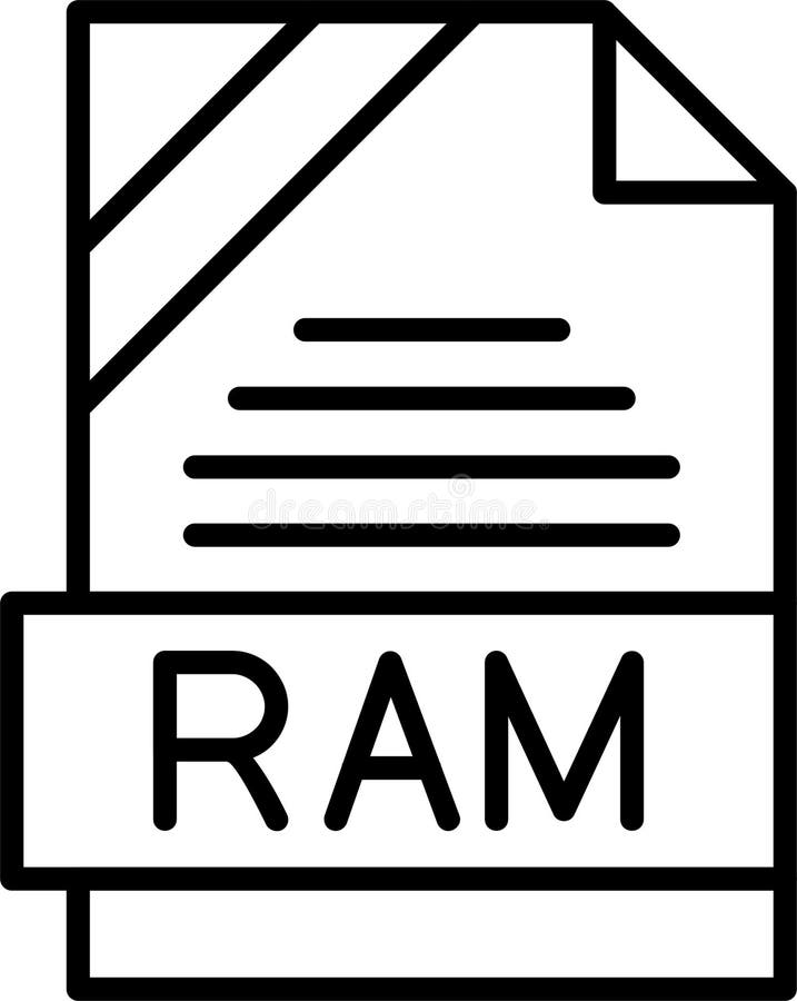 RAM Outline Vector Icon stock vector. Illustration of icon - 388820072