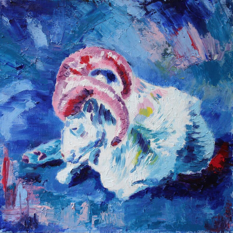Ram painting stock illustration. Illustration of artwork - 48196489