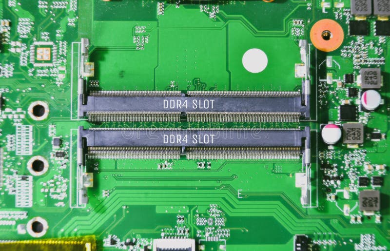 RAM Random Access Memory DDR4 Slot Stock Image - Image of engineering ...