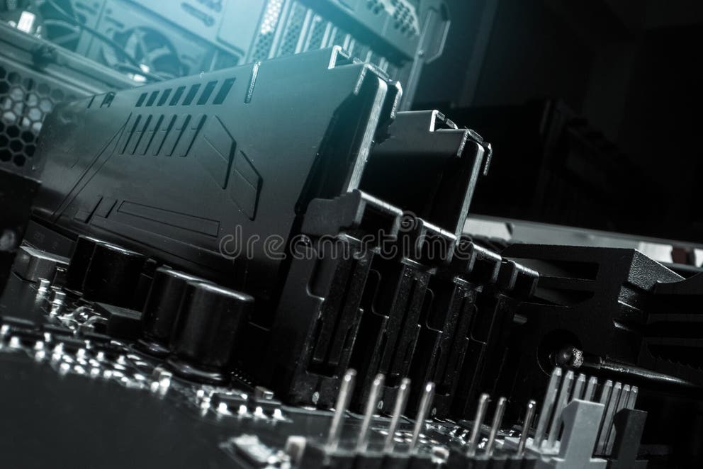 RAM Random Access Memory Modules Close Up Stock Image - Image of inside ...
