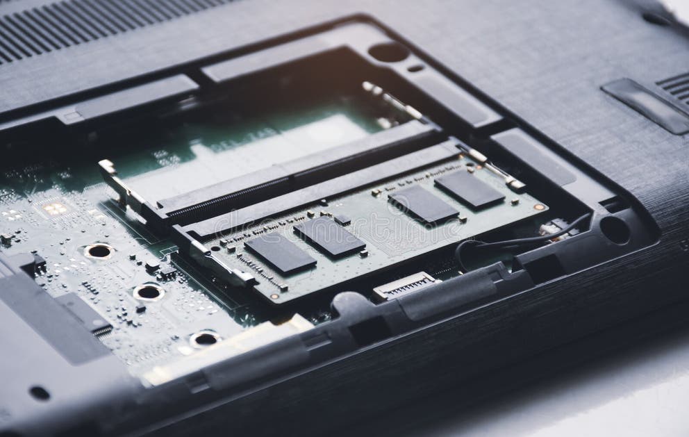 RAM Random-access Memory in Memory Slot Stock Image - Image of detail ...