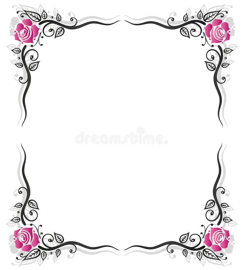 Ram rosor, tappning vektor illustrationer. Illustration av steg - 34776798