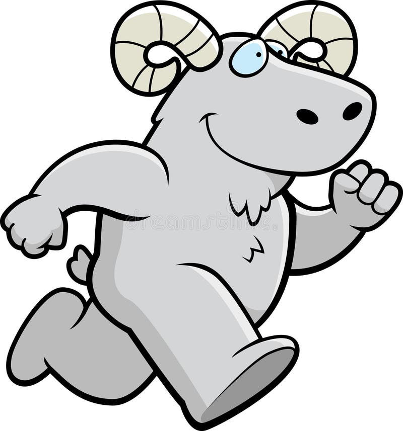 Ram Running stock vector. Illustration of gray, running - 10638302