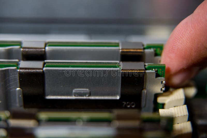 RAM Socket Closeup on the Computer Motherboard Stock Photo - Image of ...