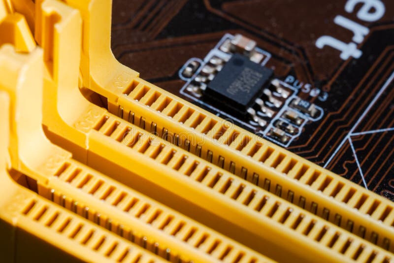 RAM Socket on the Motherboard Stock Photo - Image of circuit ...