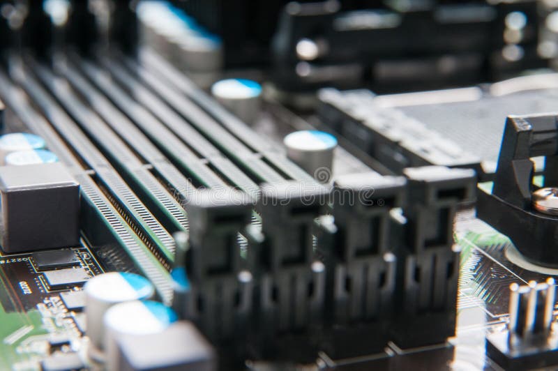 Ram sockets stock photo. Image of inside, hard, close - 60620690