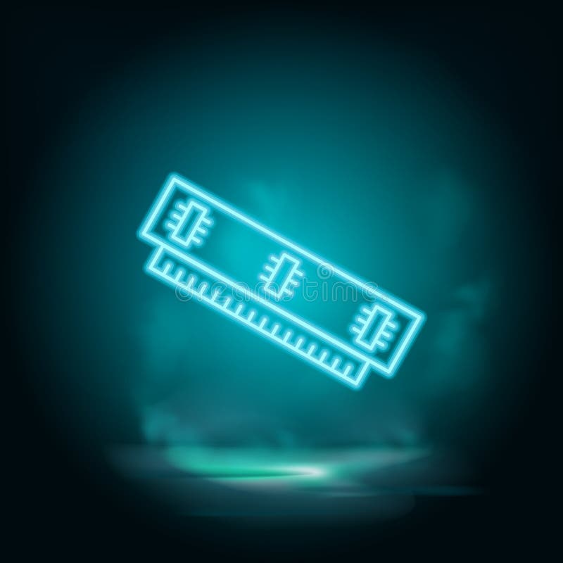 Ram vector blue neon icon stock illustration. Illustration of vector ...