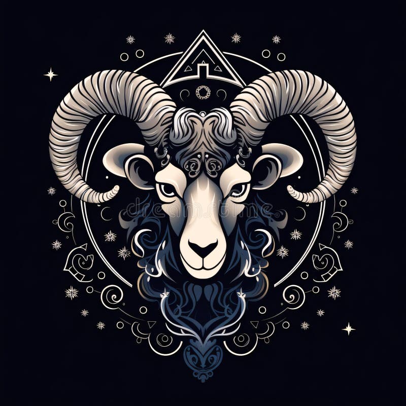 Ram Zodiac Sign. Zodiac Symbol Stock Illustration - Illustration of ...