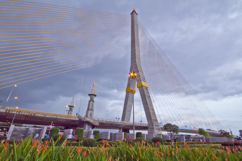 Rama 8 bridge editorial photography. Image of high, sling - 33535502
