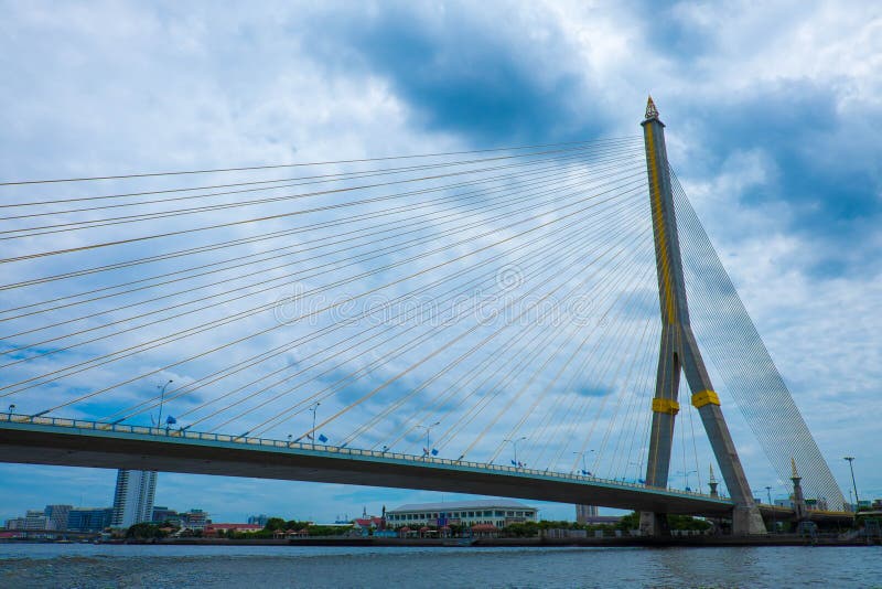 Rama 8 Bridge in Bangkok, Thailand Stock Image - Image of river, bridge ...