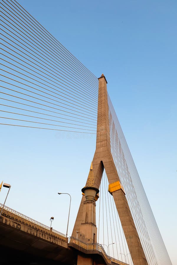 Rama 8 bridge. stock image. Image of sunset, thailand - 68321077