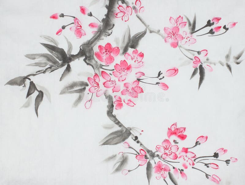 Rama de Cherry Blossom stock de ilustración. Ilustración de culto ...