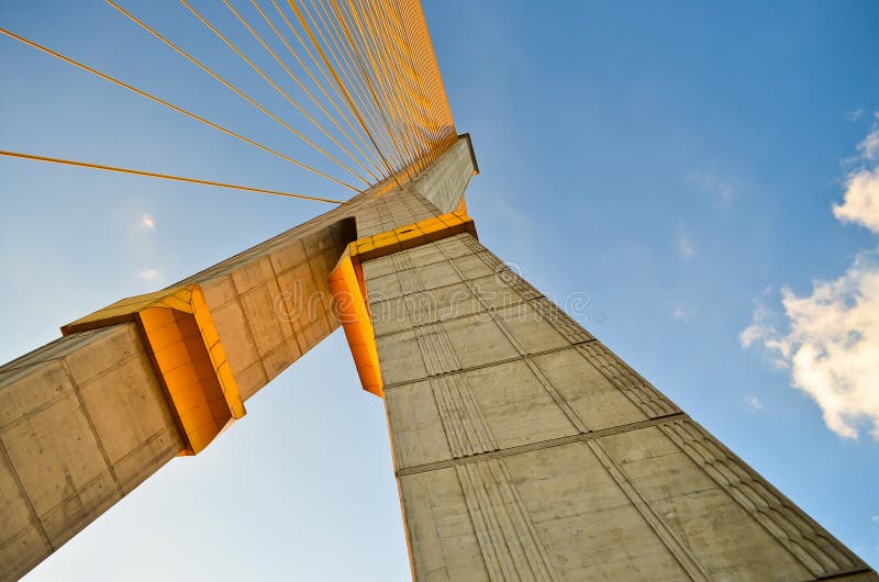 Rama Eight Bridge in Thailand Stock Photo - Image of architecture ...