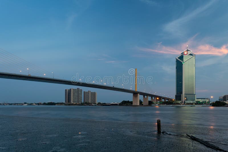 In Bangkok The Rama Ix Bridge Stock Image - Image of transport, city ...