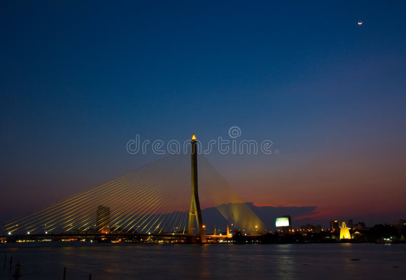 Rama VIII Bridge stock image. Image of night, mega, connection - 29175547