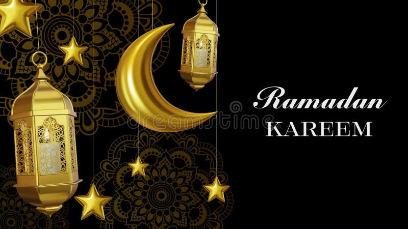 Ramadan Animation with Gold Lanterns Stock Video - Video of star, gold ...
