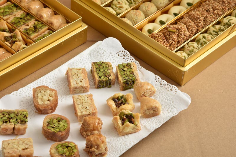 Ramadan Arabic and Middle Eastern Sweets Stock Image - Image of feast ...