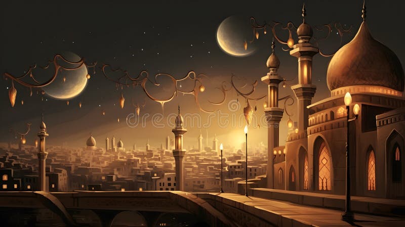 Ramadan Atmosphere in the City Stock Image - Image of travel, wallpaper ...