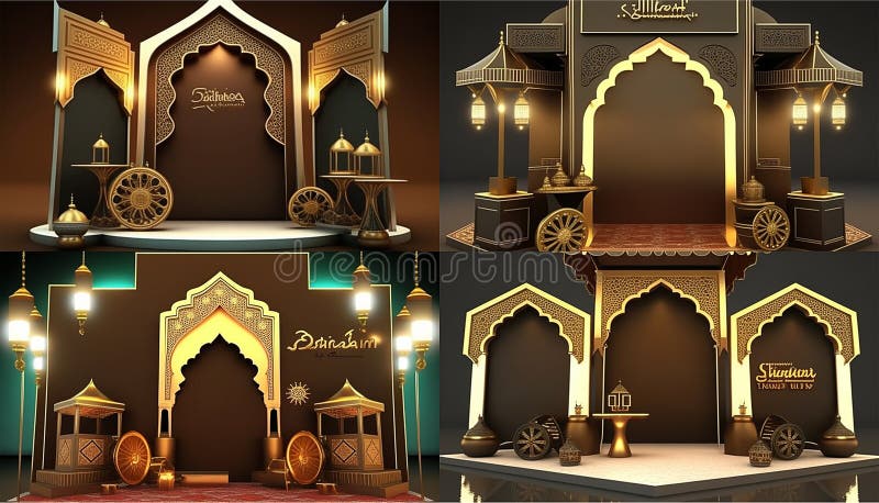 Ramadan Background Backdrop Booth Stage Event Islamic Stock Photo ...