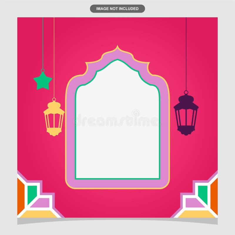 Ramadan Banner Template with Line Pattern, Islamic Motif and Decorative ...