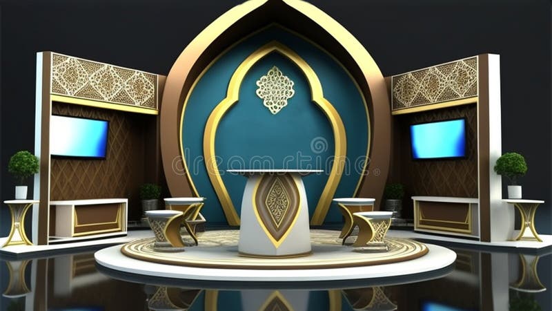RAMADAN BOOTH 3D RENDER BACKGROUND ISLAMIC EID EVENT Stock Illustration ...