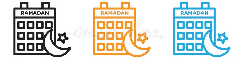 Ramadan Calendar Vector Logo Set Collection for Web App Ui Stock ...