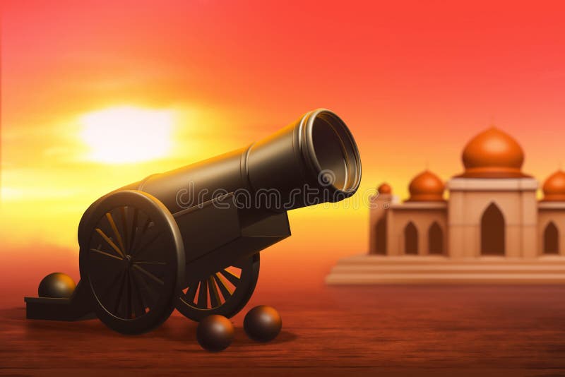 Ramadan Canon Illustration Drawing Vector Art for Ramadan Greeting ...