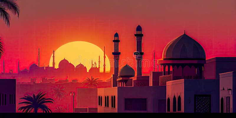 Ramadan Celebration with Sunset Mosque, Which Will Start on March, and ...