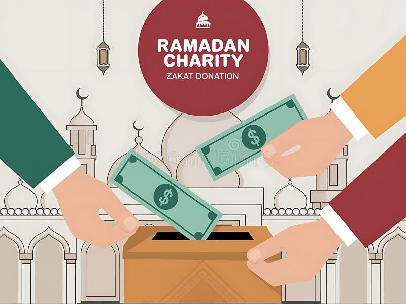 Ramadan Charity and Zakat Donation Concept with Helping Hands Stock ...