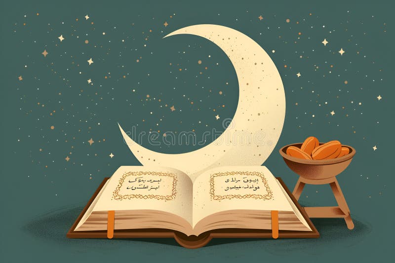 Ramadan Concept - Ramadan Moon, Dates Stock Photo - Image of quran ...