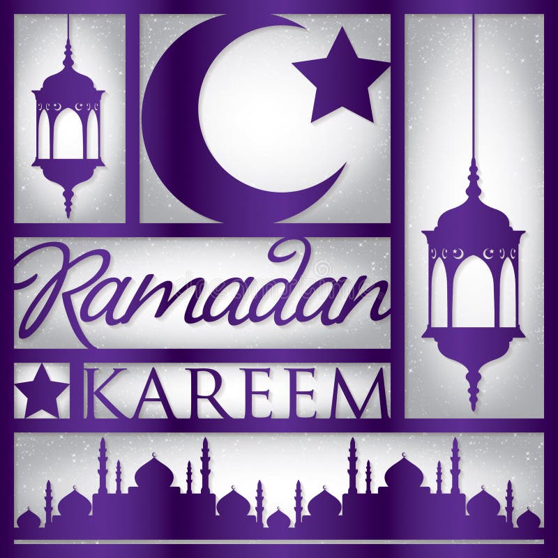 Ramadan Cut Out Card ilustração do vetor. Ilustração de elegante ...