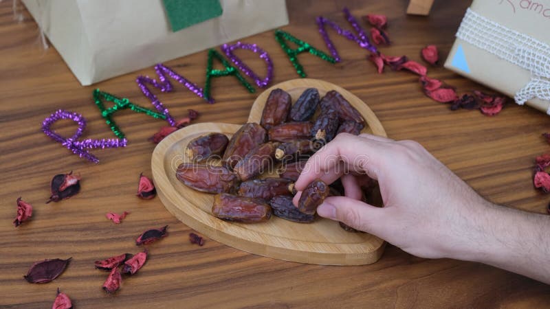 Ramadan date stock footage. Video of arabian, break - 308490352