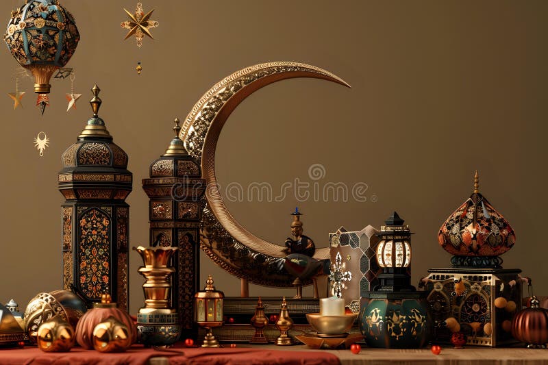 Ramadan Decorations and Food on the Table. Ai Generated Stock ...