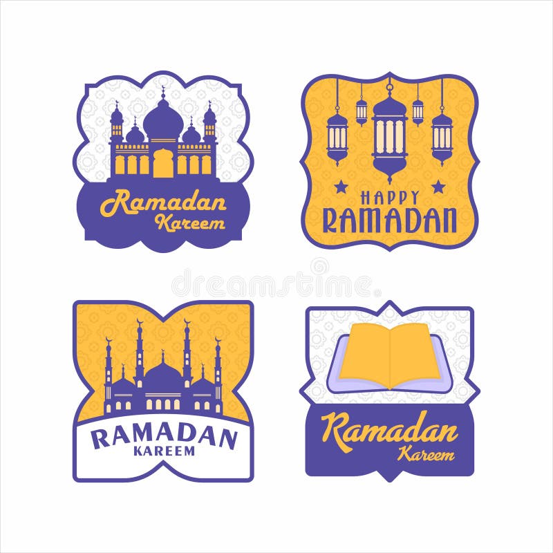 Ramadan Tag Collection Set. Vector Illustration Badges with Glowing ...