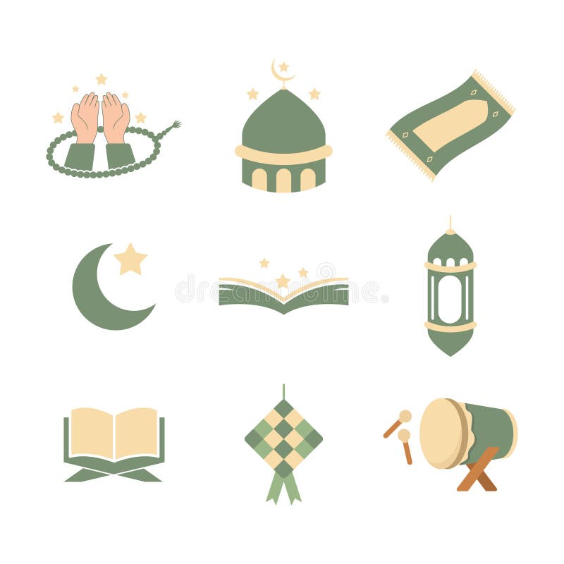 Ramadan icon set stock vector. Illustration of symbol - 305838609