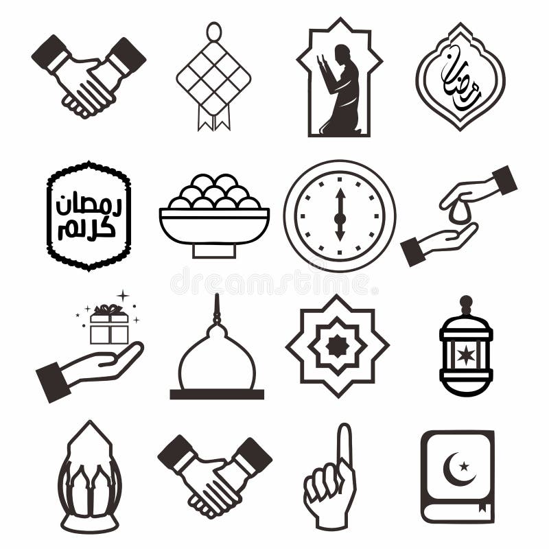Ramadan Icons stock vector. Illustration of middle, eastern - 91721632