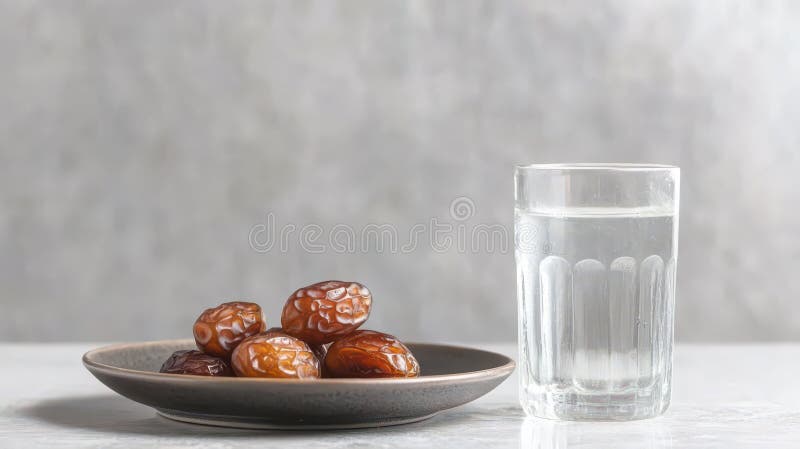 Ramadan Iftar Concept with Dates and Water Symbolizing Breaking Fast ...