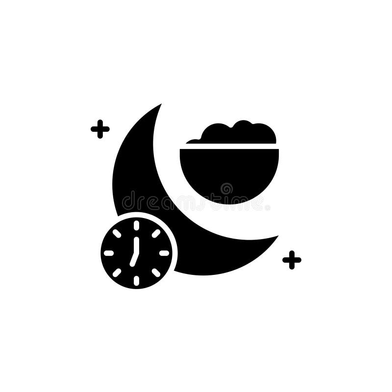 Ramadan Iftar Icon Set. after Fasting Meal Date Vector Symbol Stock ...