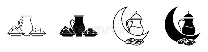 Ramadan iftar icon vector stock illustration. Illustration of linear ...