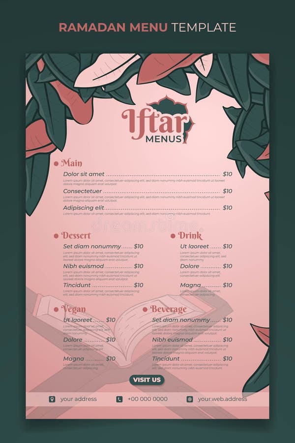Iftar menu template stock vector. Illustration of islamic - 72158468