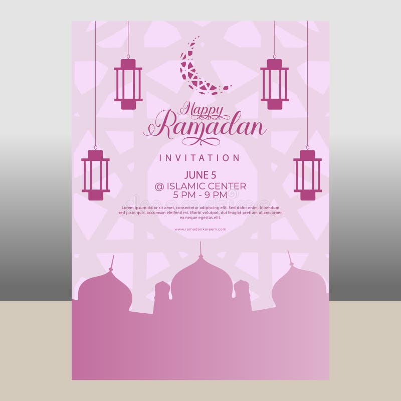 Ramadan Iftar Party Invitation Template Stock Vector - Illustration of ...