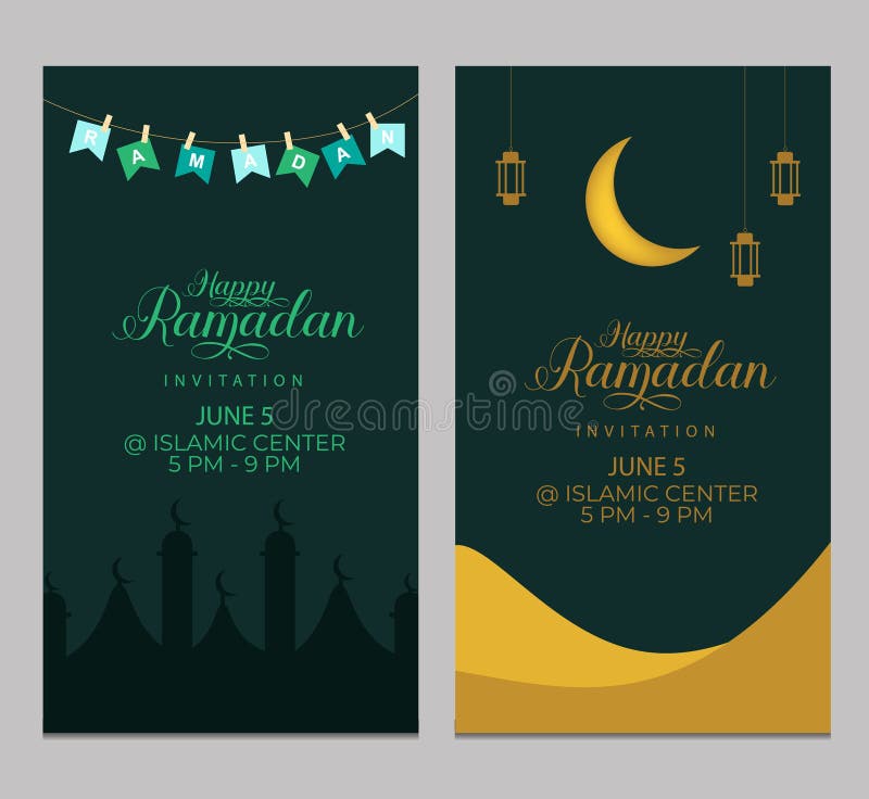 Ramadan Iftar Party Social Media Story Stock Illustration ...