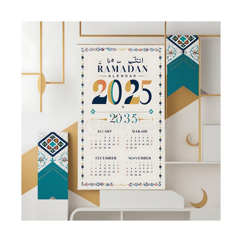 Ramadan Islamic Calendar Design Art Illustration Stock Illustration ...
