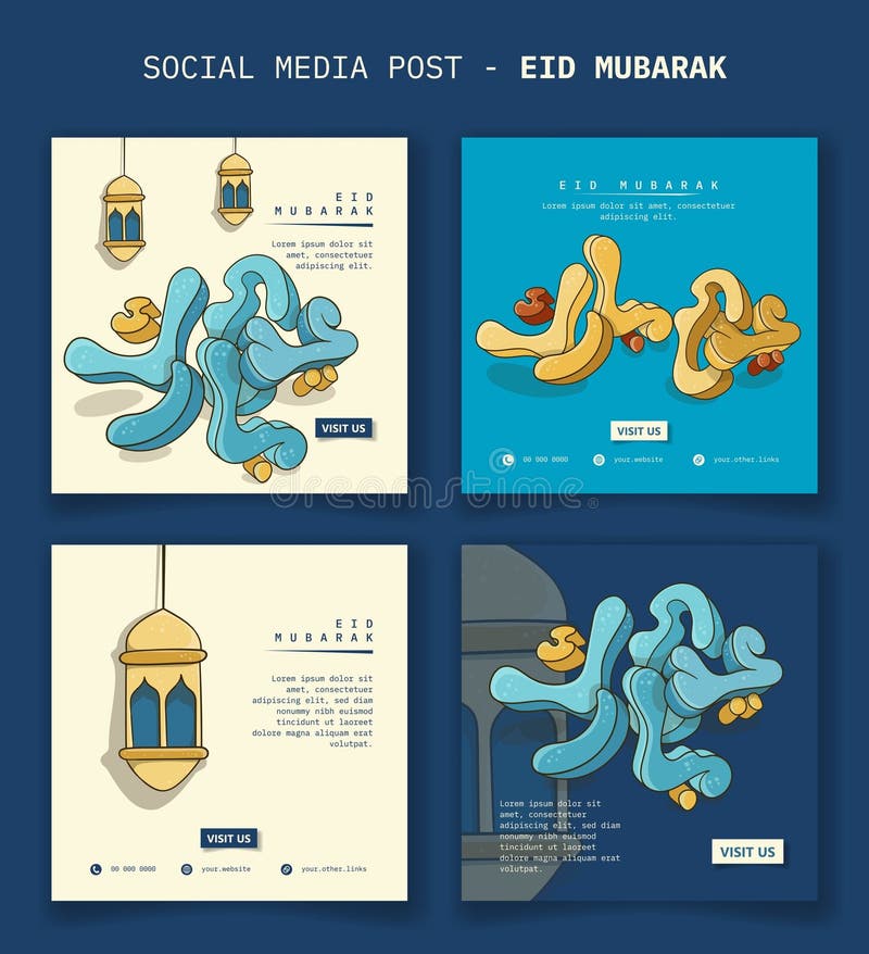 Ramadan Kareem. Banner Post Template with Lantern and Typography Design ...