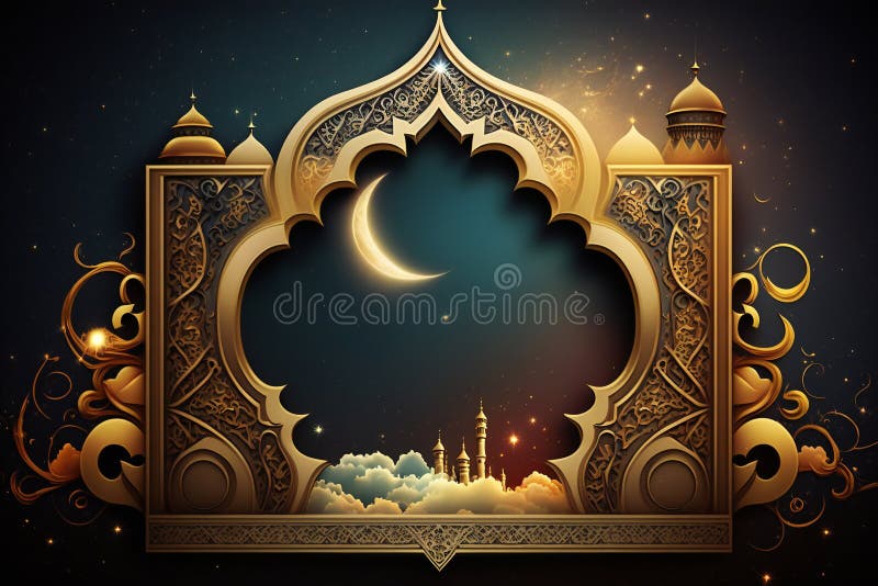 Ramadan Kareem Decorated Frame Design Stock Illustration - Illustration ...